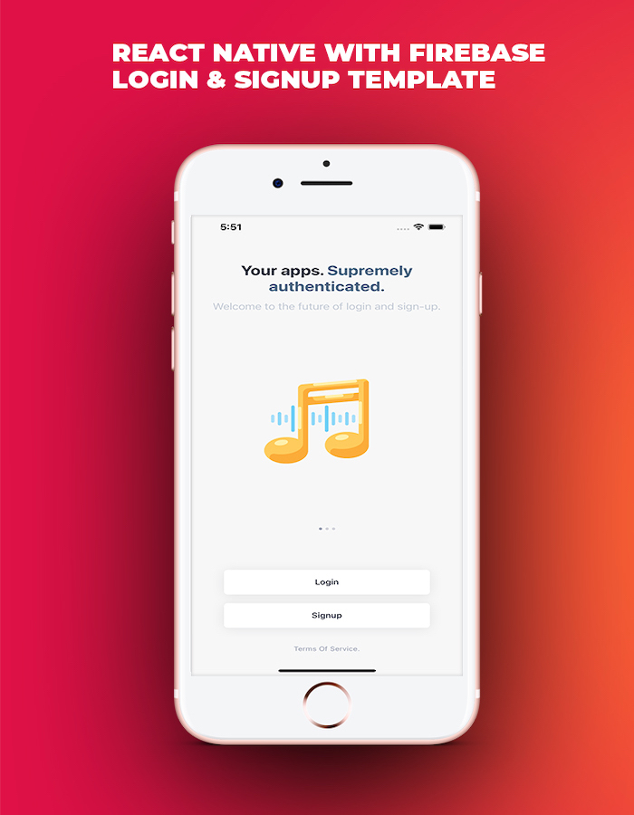 React Native Login/Sign Up Template With Firebase Integration by SixthAce